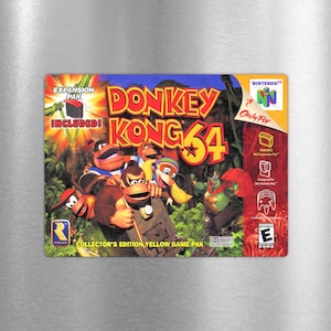 N64 Donkey Kong 64 Video Game Box Cover Image on a Fridge Magnet 3"x4 ...