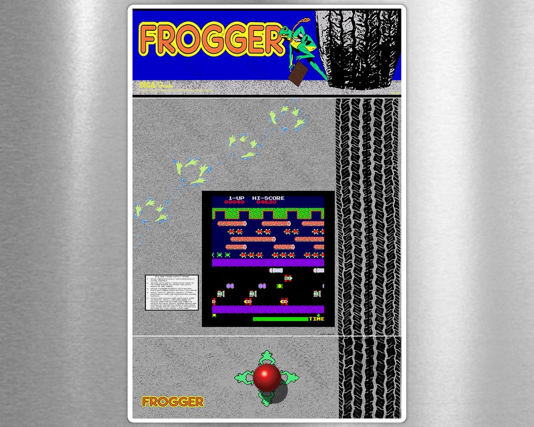 Frogger Arcade Game Marquee, Bezel, Screenshot & Control Panel Image on 8x12 Metal Plate High ...
