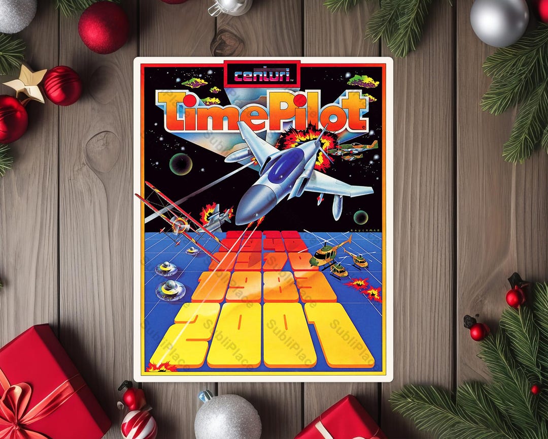 Time Pilot Arcade Game Flyer Promo Art Image on a 8"x10" Metal Plate ...
