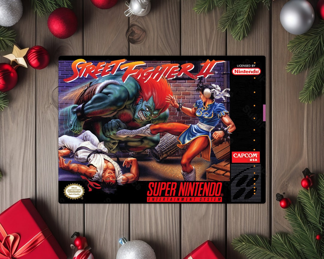 Super Nintendo Street Fighter II Box Cover Video Game Image on a 5"x7 ...