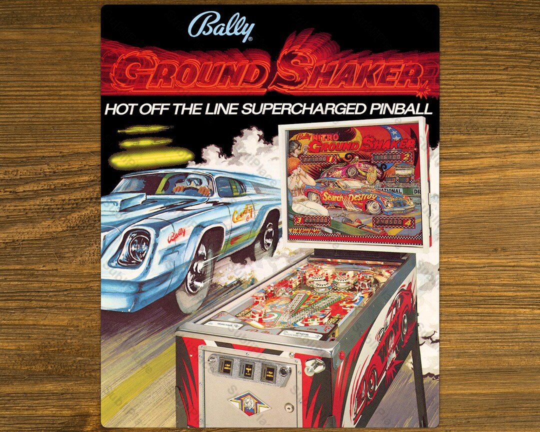 Nitro Ground Shaker Pinball Arcade Game Flyer Promo Art Image on a 8x10 ...