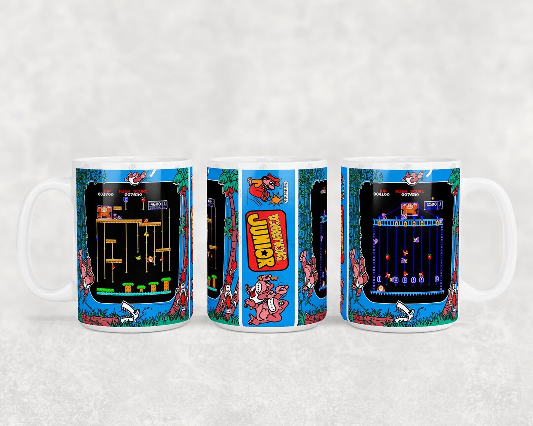 Donkey Kong Junior Arcade Game 15 Oz Coffee Mug - Has Bezel With ...