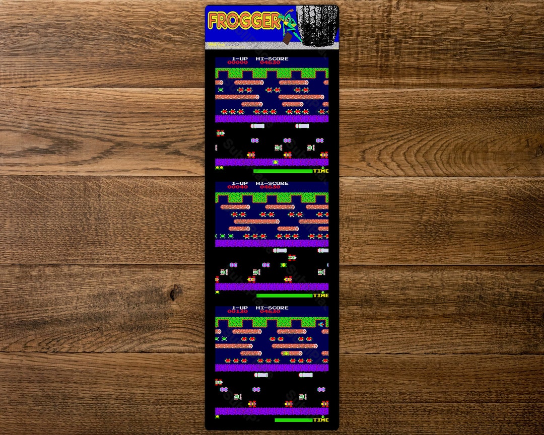Frogger Arcade Game Marquee With 3 Screenshots on 5.5"x17.5" Metal ...