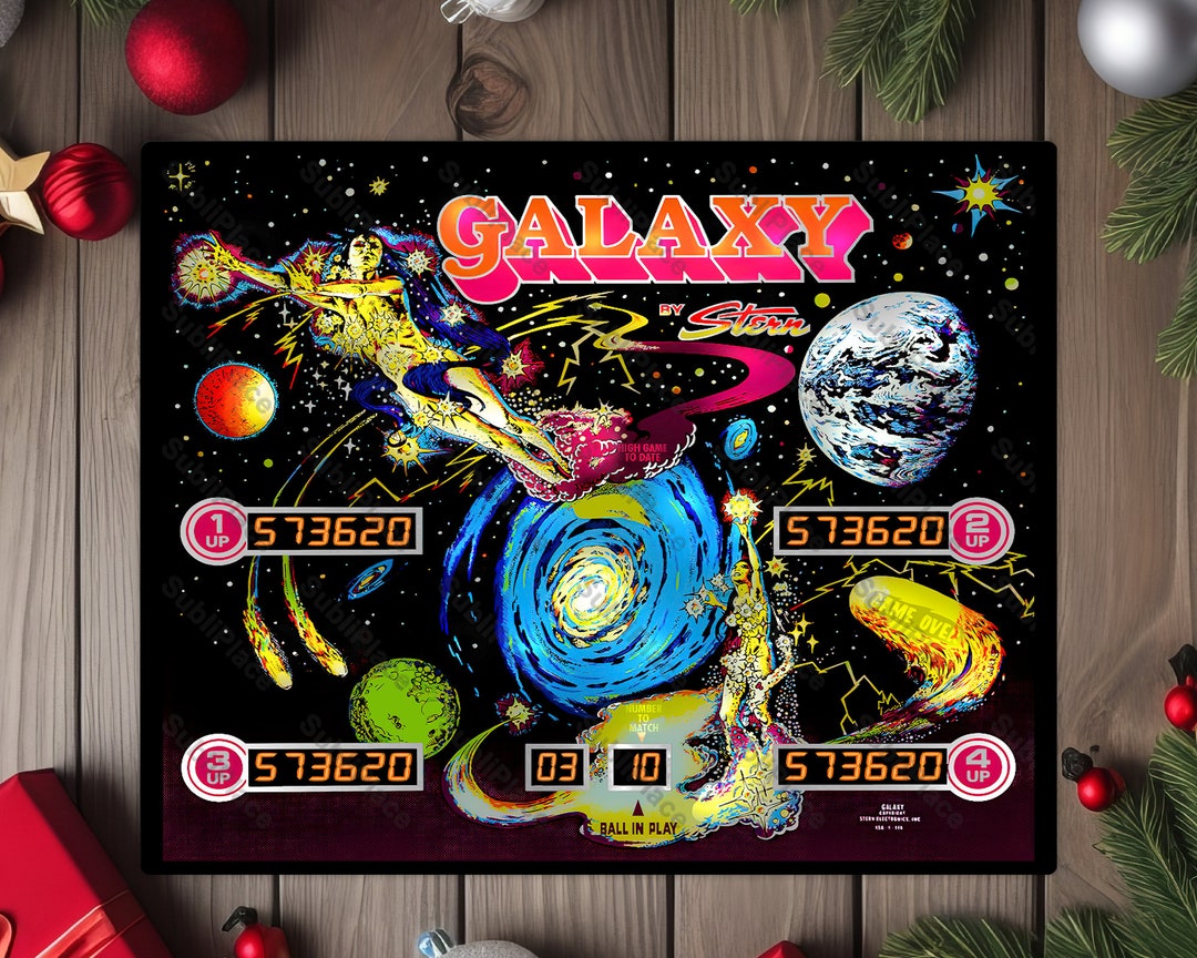 Galaxy - Pinball Arcade Game Backglass Image on a 8"x10" Metal Plate ...