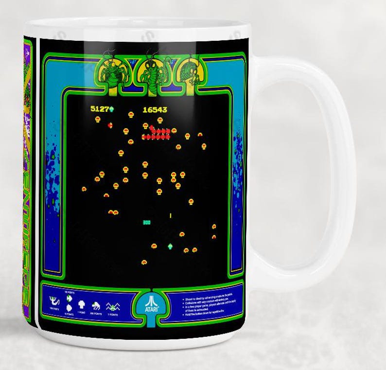 Centipede Arcade Game 15 Oz Coffee Mug - Has Bezel With Screenshot on ...
