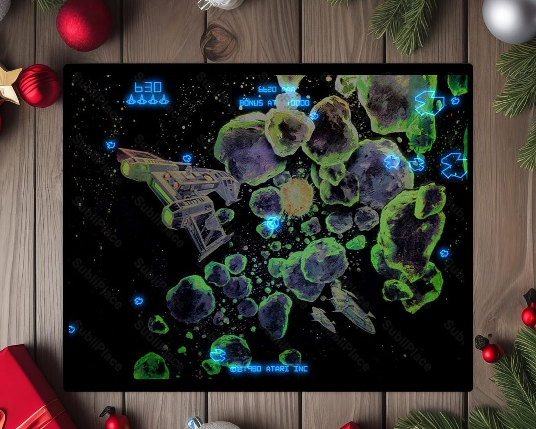 Asteroids Deluxe Arcade Game 630 Score Screenshot Image on 8"x10" Metal ...