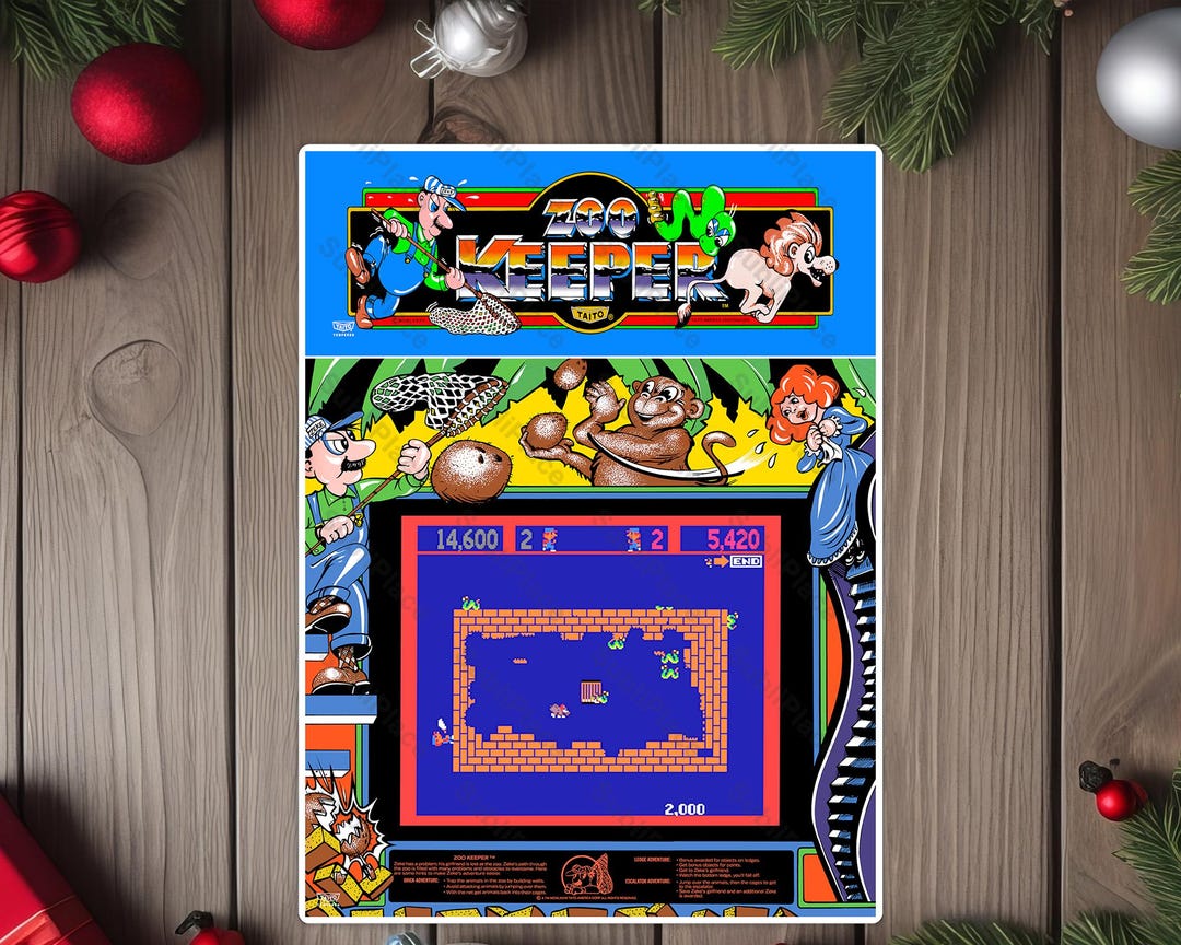 Zoo Keeper Arcade Game Marquee, Bezel & 14600 Screenshot Image on a 12 ...