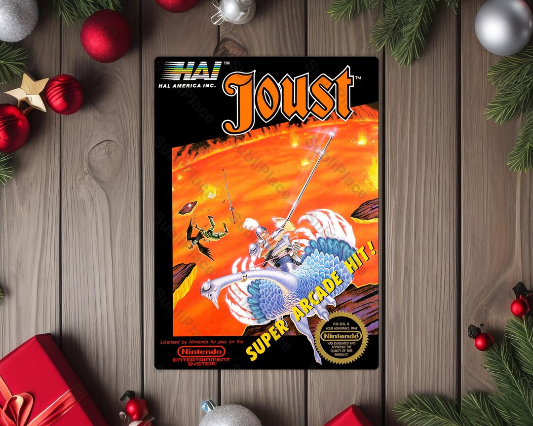 NES Joust Box Cover Video Game Image on a 5"x7" Metal Plate - High ...