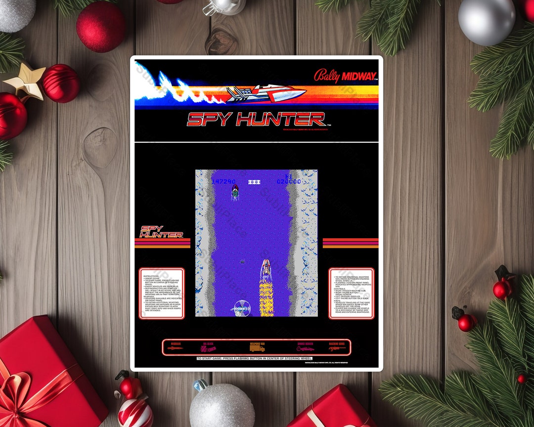 Spy Hunter Arcade Game Boat Marquee Version, Bezel & Screenshot 8x10 ...