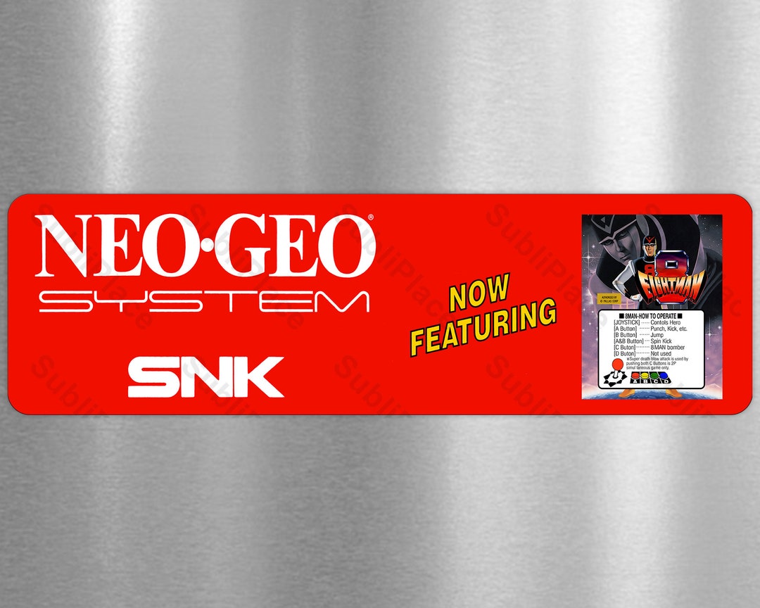 Eightman Neo-geo SNK Arcade Game Marquee 4x13.5 Metal Plate High Gloss ...