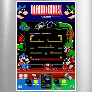 Mario Bros. Arcade Game Marquee, Bezel, Screenshot & Control Panel 8x12 ...