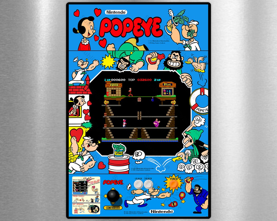 Popeye Arcade Game Marquee, Bezel, Screenshot & Control Panel Image on ...