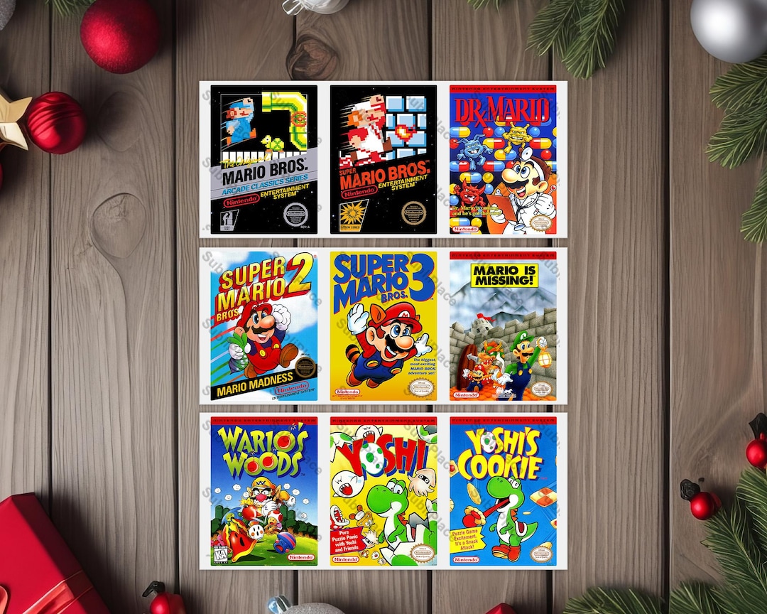 Set of 9 Nintendo NES Box Cover Image Stickers - Each Sticker is 2.15 ...