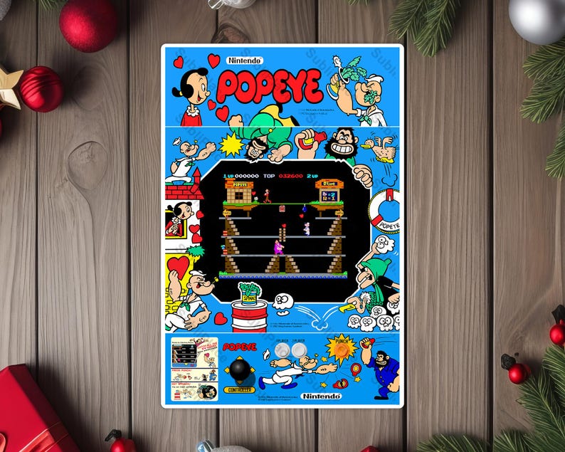 Popeye Arcade Game Marquee, Bezel, Screenshot & Control Panel Image on ...