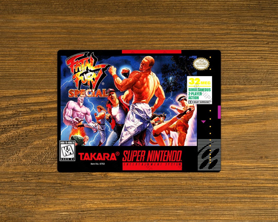 Super NES Fatal Fury Special Video Game Box Cover Image on a Fridge ...