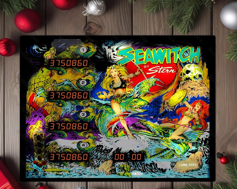 Seawitch - Pinball Backglass Image on a 12"x16" Metal Plate - High ...