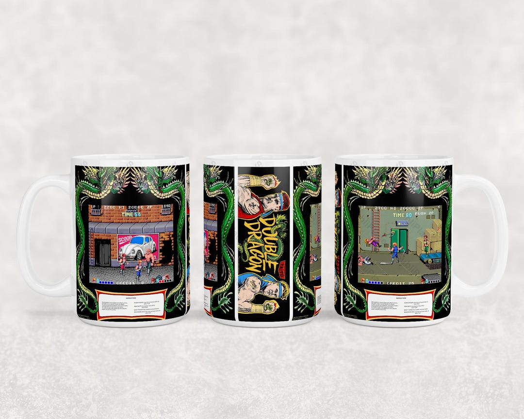 Double Dragon Arcade Game 15 Oz Coffee Mug - Has Bezel With Screenshot ...