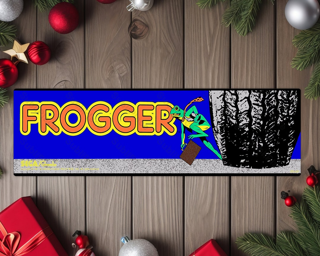 Frogger Arcade Game Marquee 7 X 23 Metal Plate High Gloss W/ Rounded ...