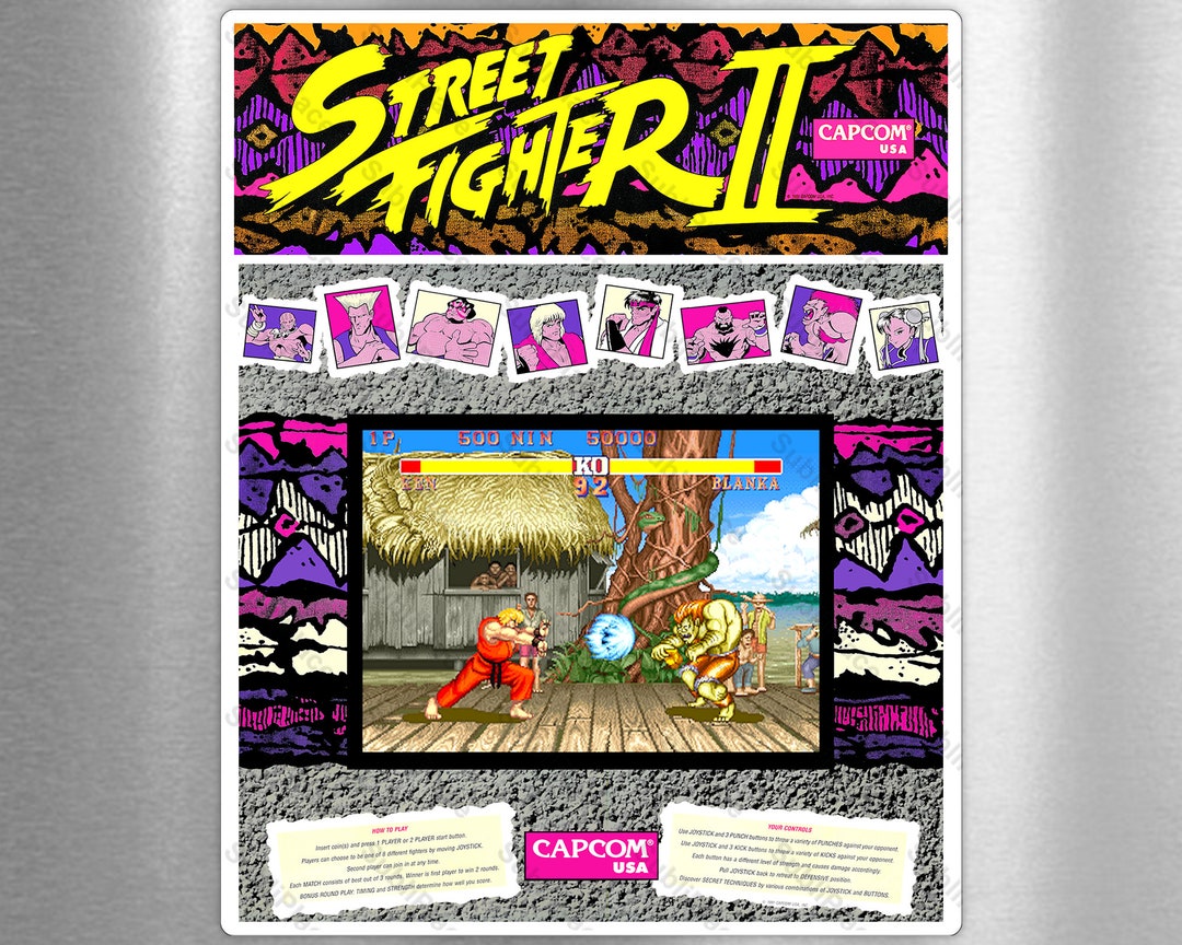 Street Fighter 2 Arcade Game Marquee, Bezel & Screenshot 8x10 Metal ...