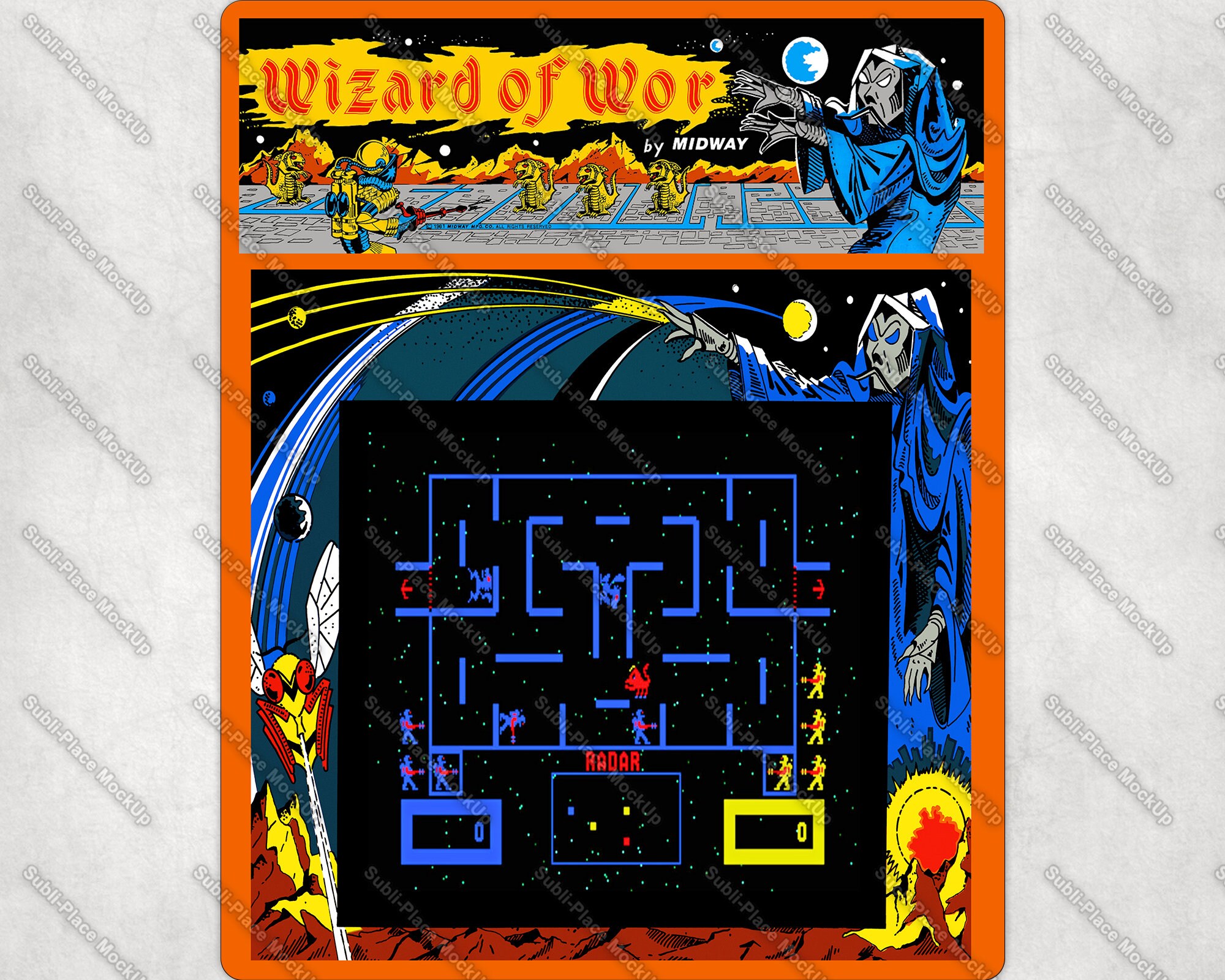 Wizard Of Wor Arcade Game Marquee Bezel & Screenshot | Etsy