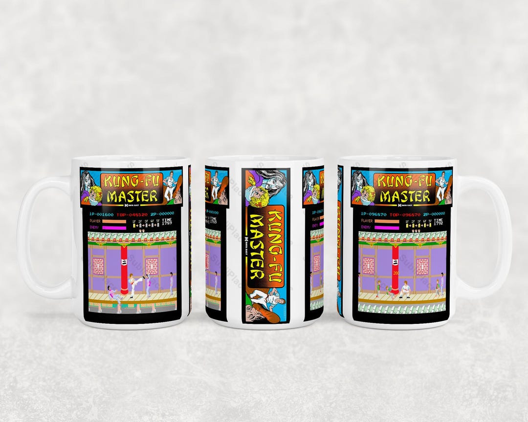 Kung-fu Master Arcade Game 15 Oz Coffee Mug - Has Marquee With ...