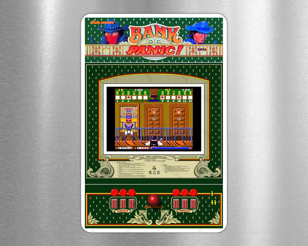 Bank Panic Arcade Game Marquee Bezel Screenshot & Control - Etsy