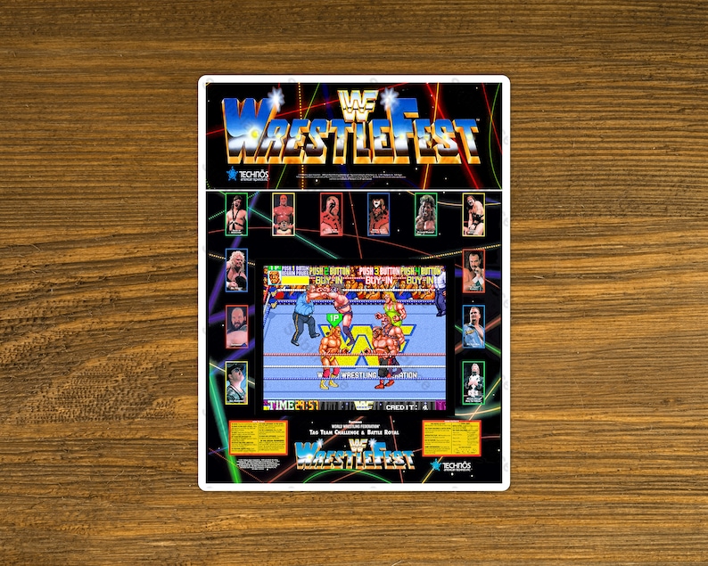 Wwf-wrestlefest Arcade Game Fridge Magnet 3" X 4" Metal Plate - Marquee ...