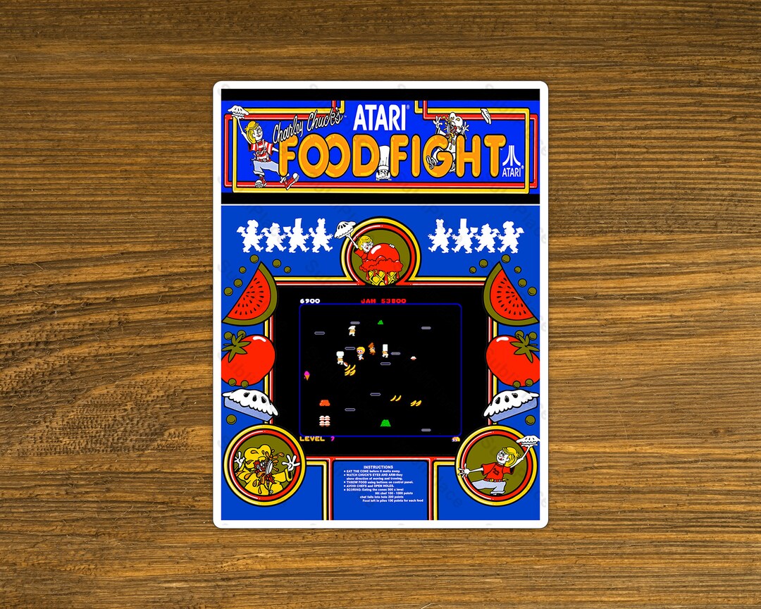 Food Fight Arcade Game Fridge Magnet 3" X 4" Metal Plate - Marquee ...