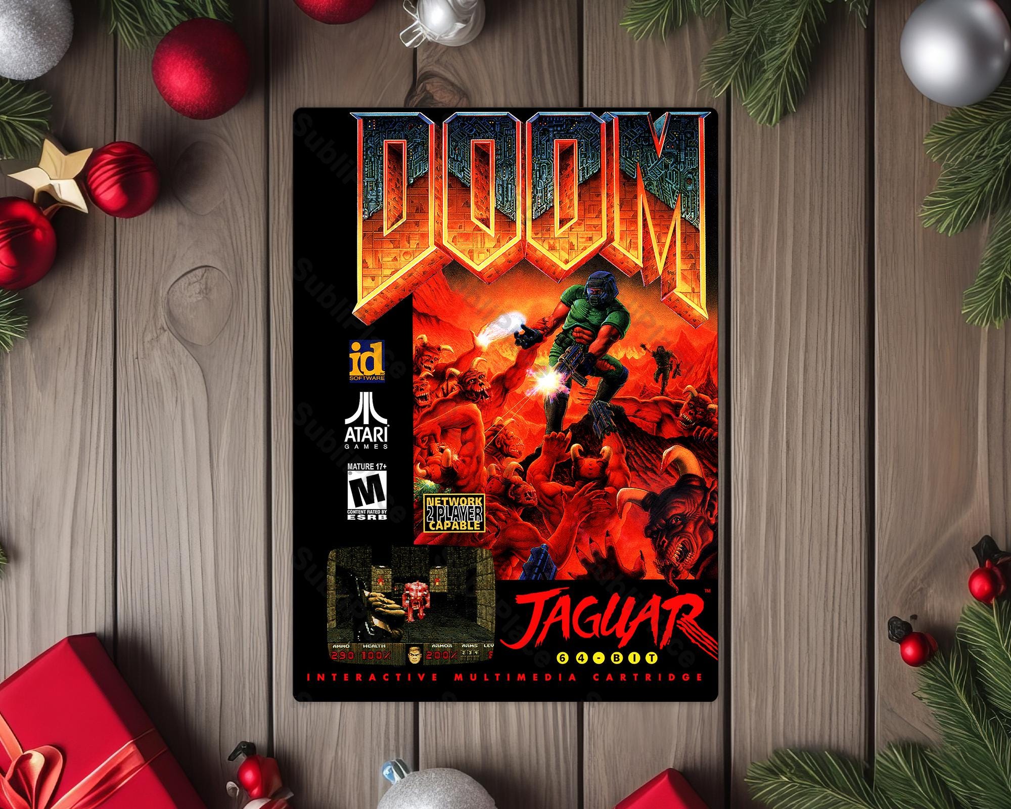 Atari Jaguar-doom Box Cover Video Game Image on a 5"x7" Metal Plate ...