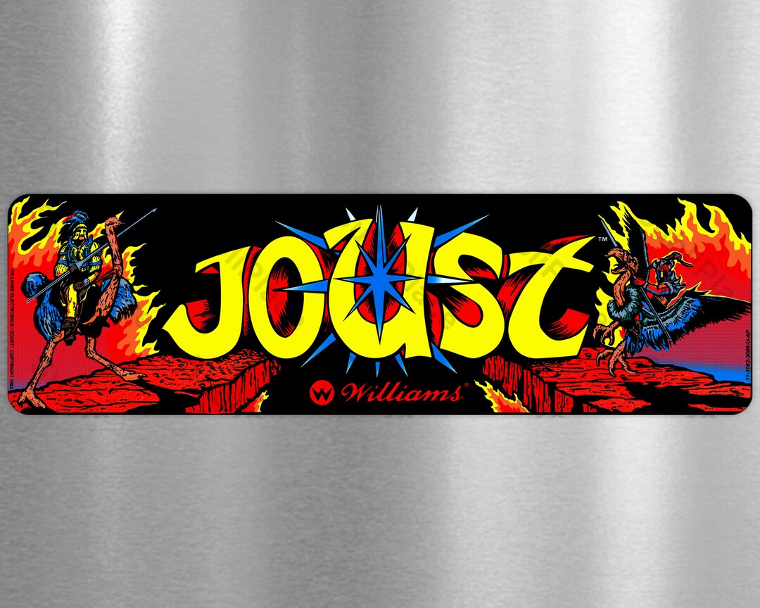 Joust Arcade Game Marquee 4x13.5 Metal Plate High Gloss With Rounded ...