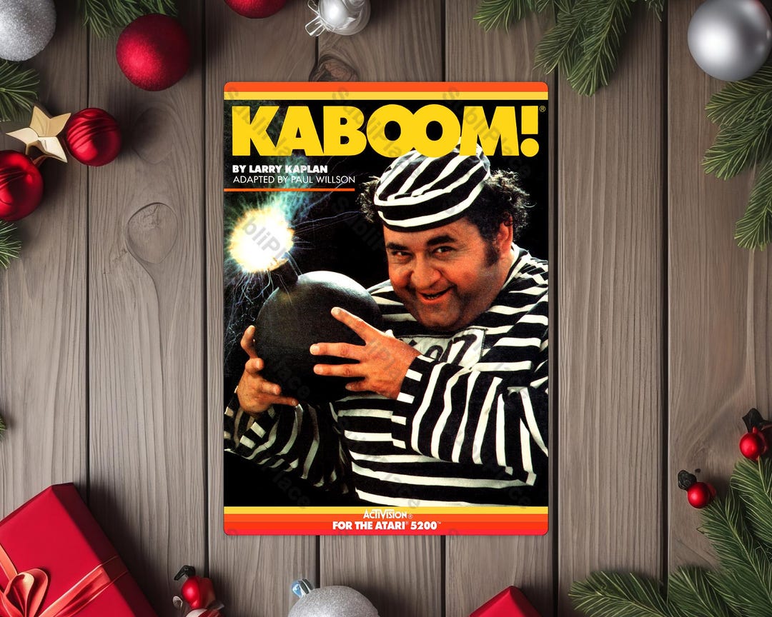 Atari 5200 - Kaboom! Box Cover Video Game Image on a 5"x7" Metal Plate ...