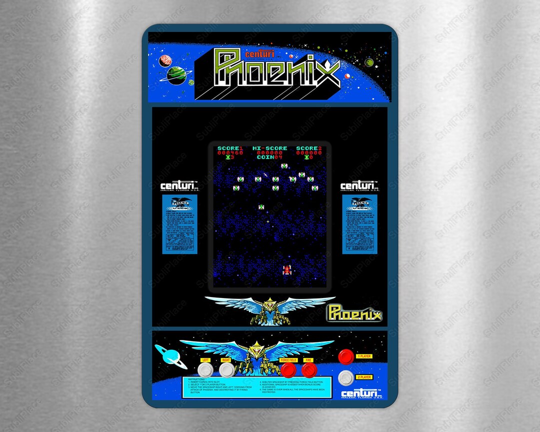 Phoenix Arcade Game Marquee Bezel Screenshot & Control Panel - Etsy