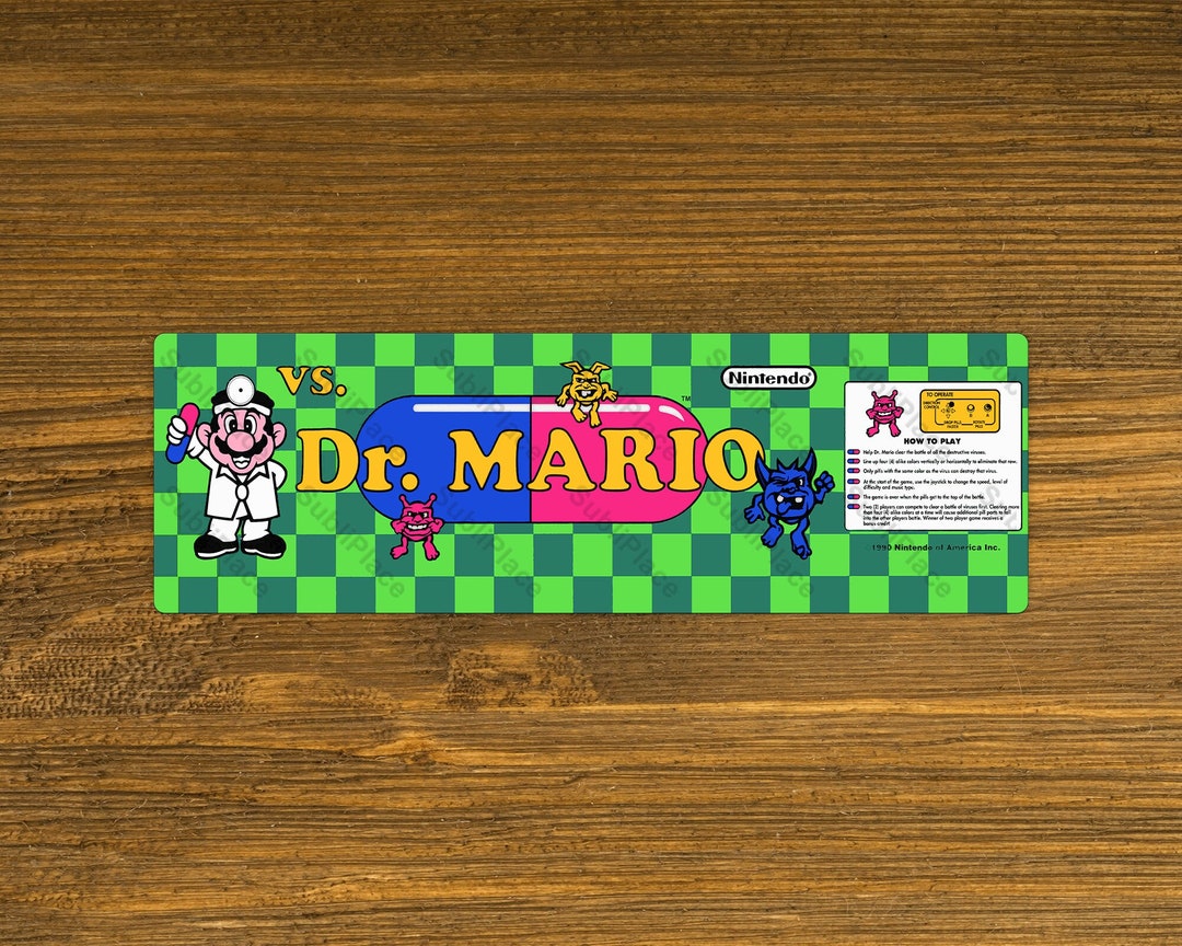 Dr. Mario Arcade Game Marquee Fridge Magnet 2 X 6.25 Metal Plate High ...