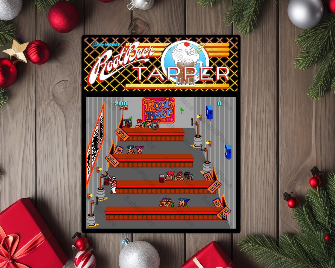 Root Beer Tapper Arcade Game Marquee & Screenshot Image on 8"x10" Metal ...