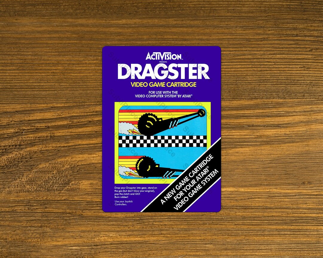 Dragster Atari 2600 Box Cover Video Game Image on a Fridge Magnet 2.5 ...