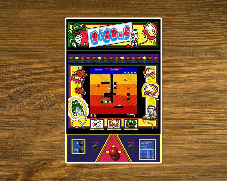Digdug Arcade Game Marquee, Bezel, Screenshot & Control Panel Image on ...