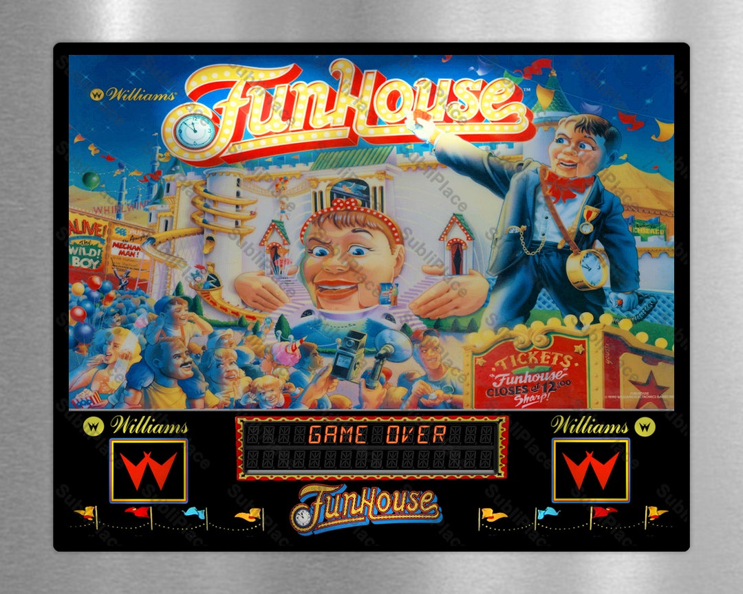 Funhouse Pinball Arcade Game Backglass Image on a - Etsy