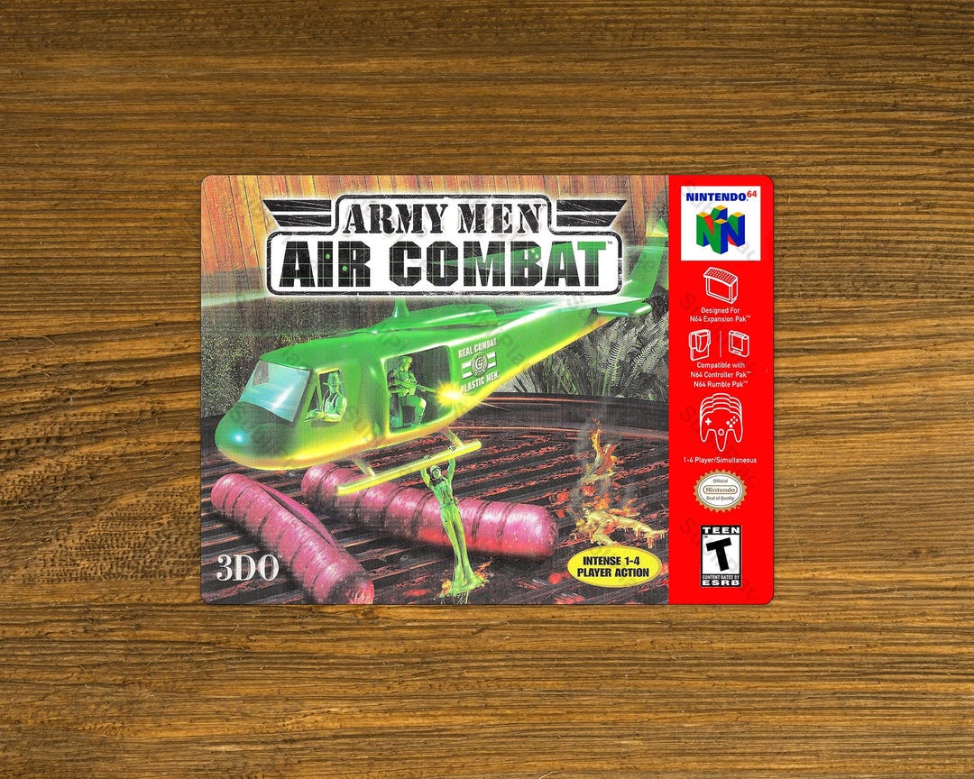 N64 Army Men - Air Combat Video Game Box Cover Image on a Fridge Magnet ...
