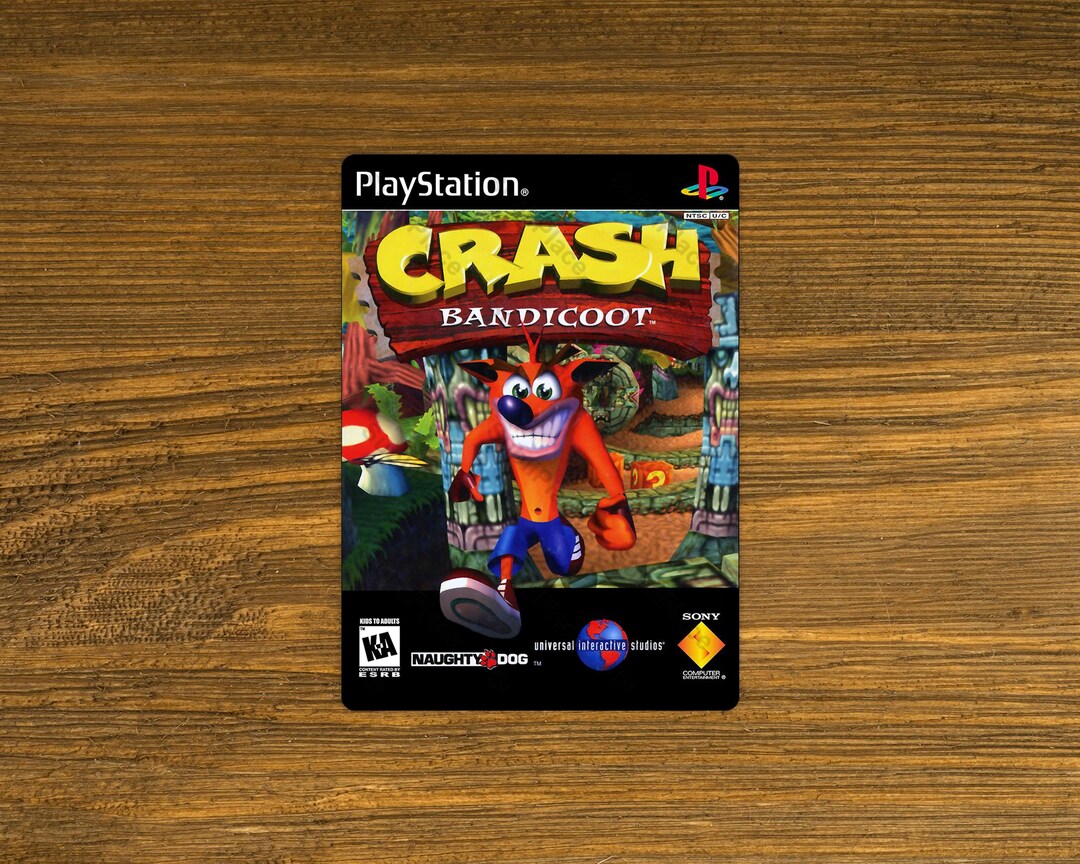 Crash Bandicoot PS1 Box Cover Video Game Image on a Fridge Magnet 2.5 ...
