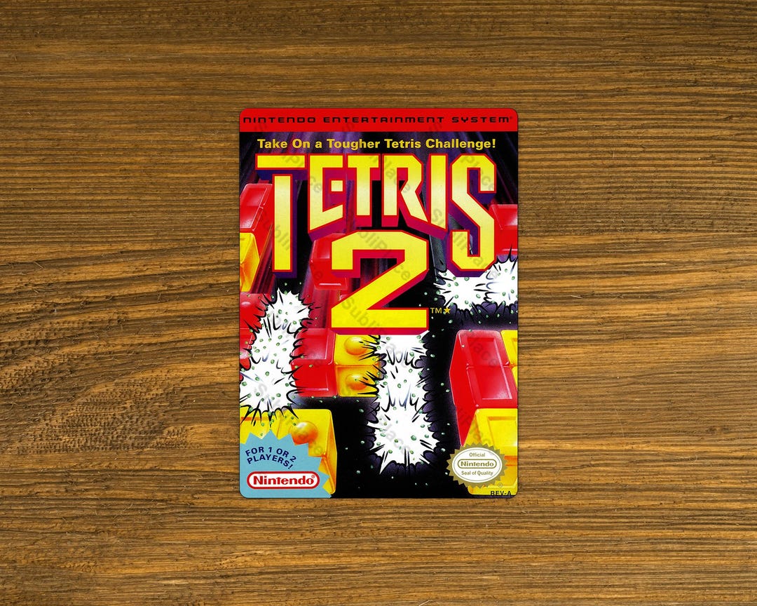 Tetris 2 NES Box Cover Video Game Fridge Magnet 2.5"x3.5" Metal Plate ...