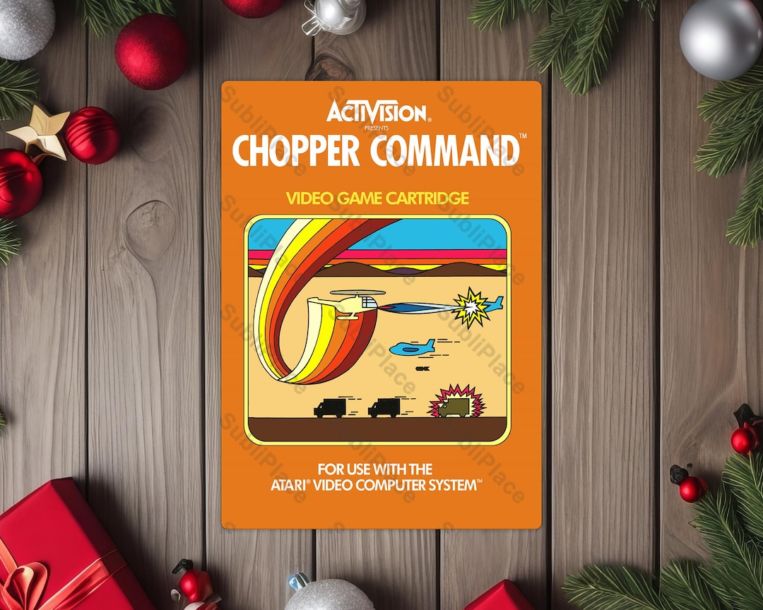 Atari 2600 Chopper Command Box Cover Video Game Image on a 5"x7" Metal ...