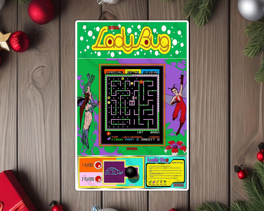 Lady Bug Arcade Game Marquee, Bezel, Screenshot & Control Panel Image ...