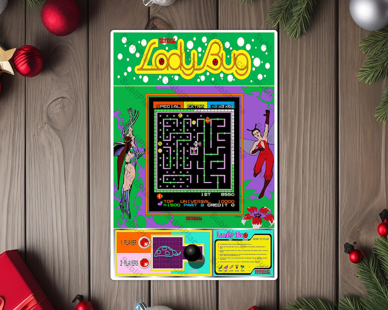 Lady Bug Arcade Game Marquee, Bezel, Screenshot & Control Panel Image ...