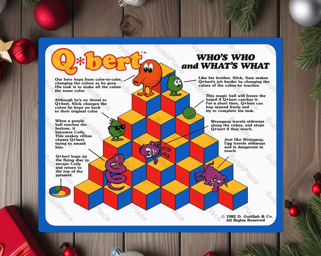 Q*bert Arcade Game Flyer Promo Art Image on a 8"x10" Metal Plate - High ...
