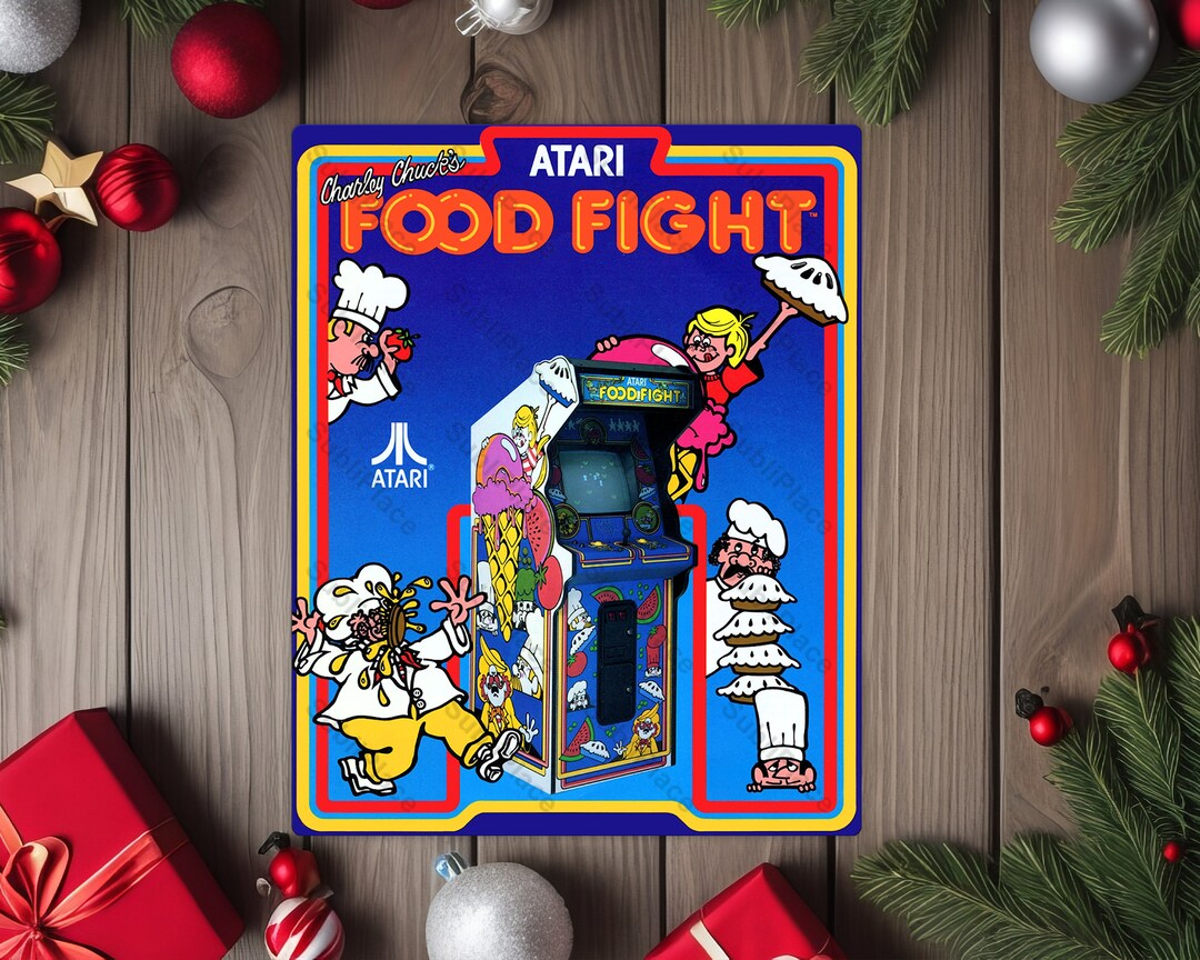 Food Fight Arcade Game Flyer Promo Art Image on a 8"x10" Metal Plate ...
