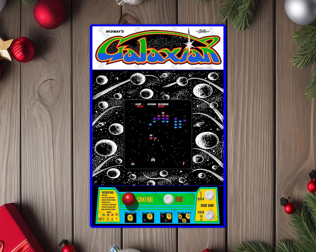 Galaxian Arcade Game Marquee, Bezel, Screenshot & Control Panel Image ...