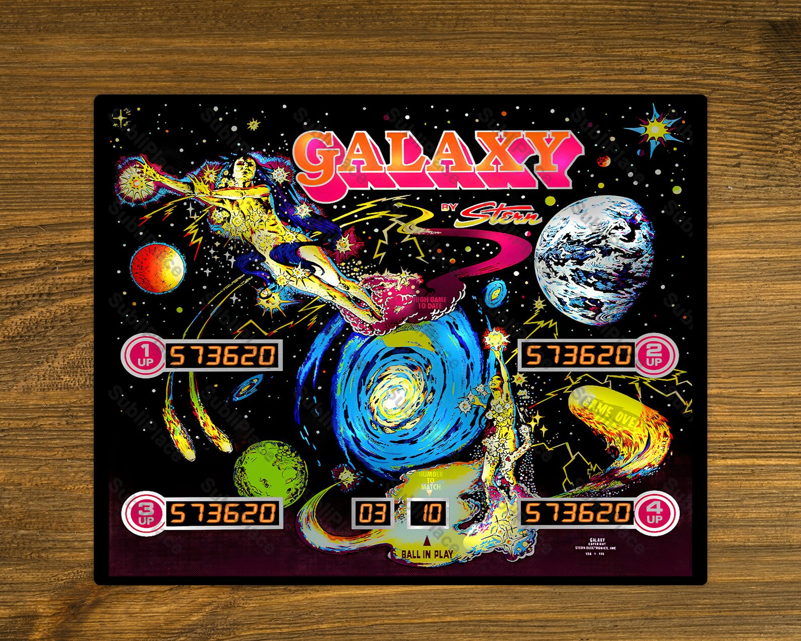 Galaxy Pinball Arcade Game Backglass Image on a 8x10 Metal Plate High ...