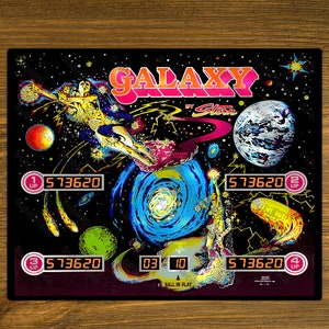 Galaxy Stern 1980 Pinball Arcade Game Backglass Image on a 8x10 Metal ...