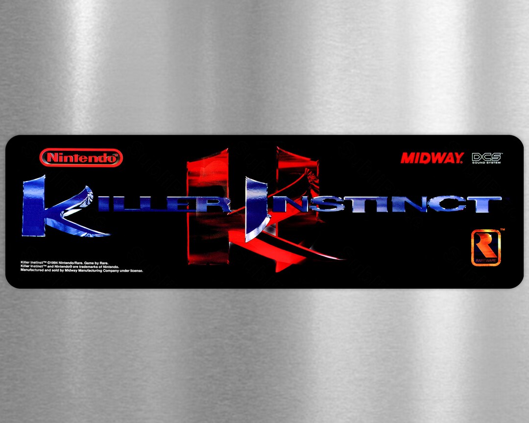 Killer Instinct Arcade Game Marquee 4x13.5 Metal Plate High Gloss With ...