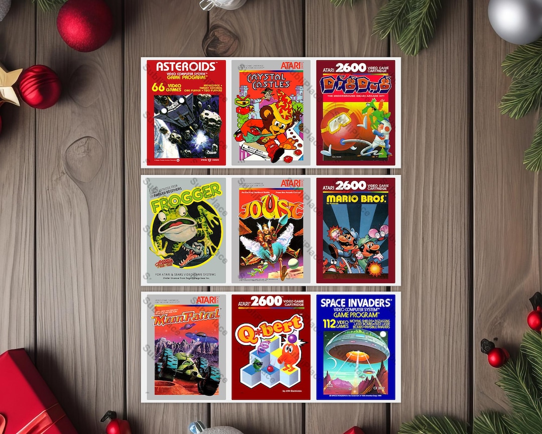 Set of 9 Atari 2600 Box Cover Image Stickers - Each Sticker is 2.25" X ...